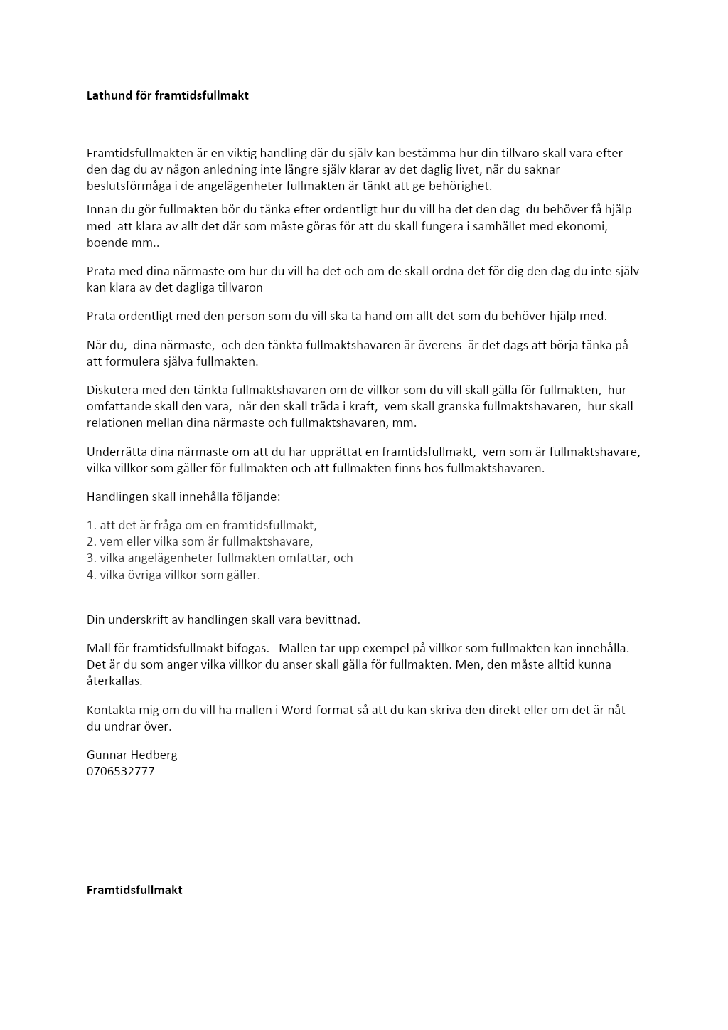 Gratis mall för framtidsfullmakt SPF – Ladda ner nu | CDC AB